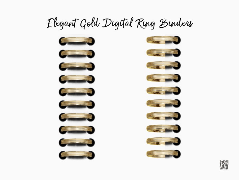 Elegant Gold Digital Binder Rings to Customise Your Digital Planners ...