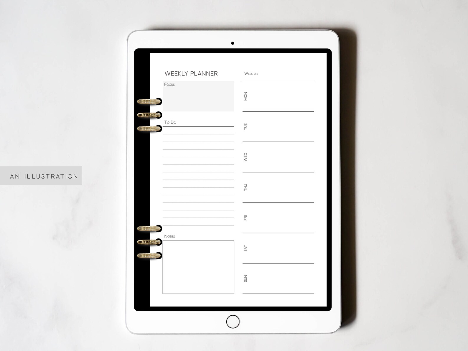 Digital Binder Rings in a Gold Structured Finish to Use in Digital ...