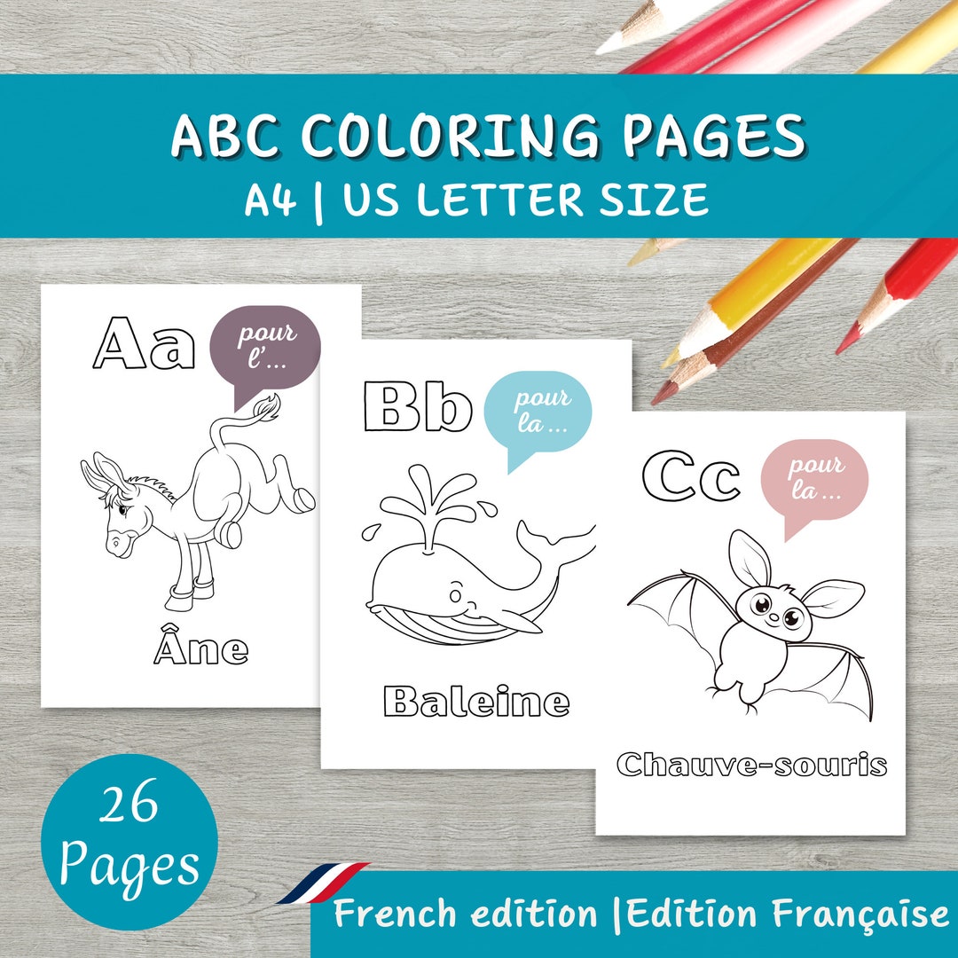 Feuille de coloriage abc, alphabet des animaux à colorier, pages de ...