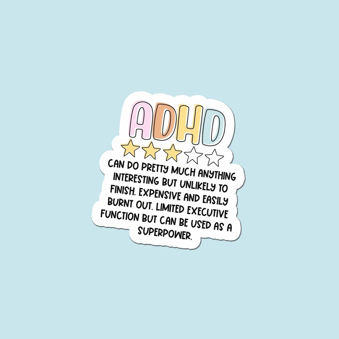 ADHD Vinyl Anxiety Mental Health Sticker Vinyl Sticker Vinyle Sticker ...