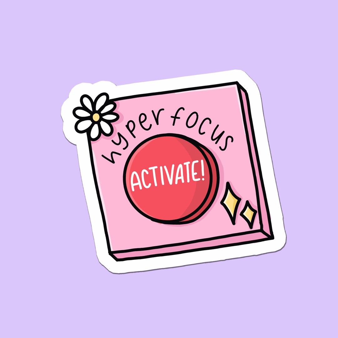 ADHD Vinyl Hyperfocus Mental Health Sticker Vinyl Sticker Vinyle ...
