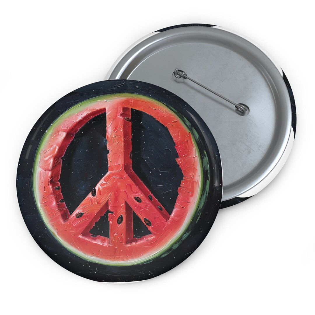 Watermelon Peace Sign Pins, Palestine Pin, Political Button, Palestine ...