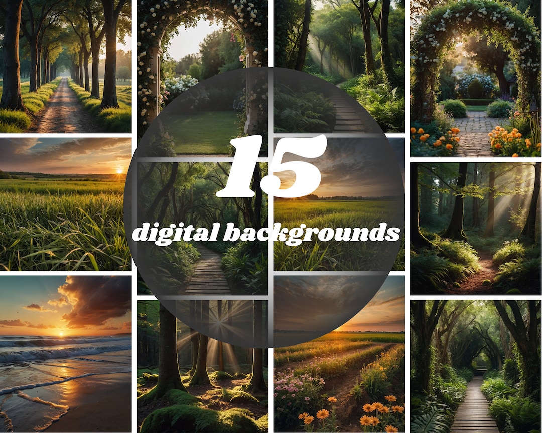 Spring Digital Photography Backdrop, Floral, Greenery, Fields, Creative ...