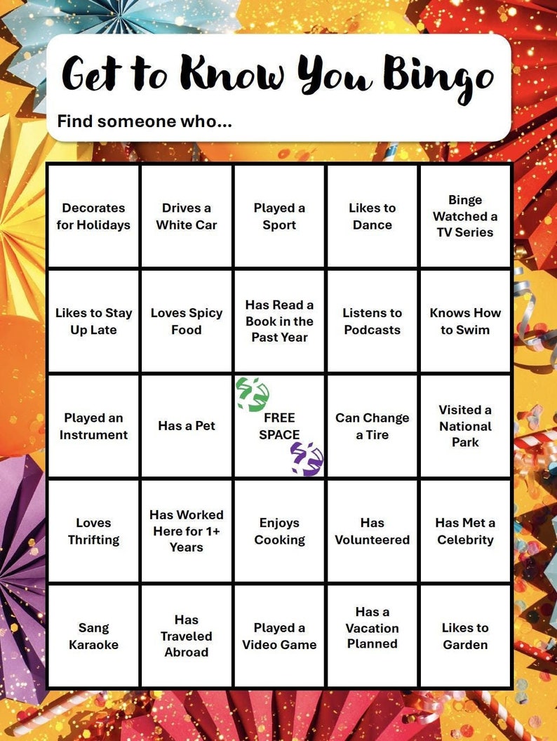 Team Building Activity Get to Know You Bingo - Etsy