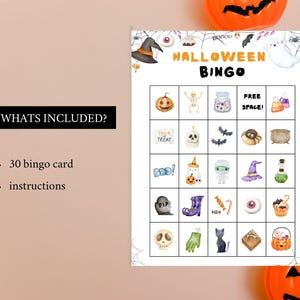 Halloween Bingo - 30 Printable Bingo Cards for Children - Holiday Card ...