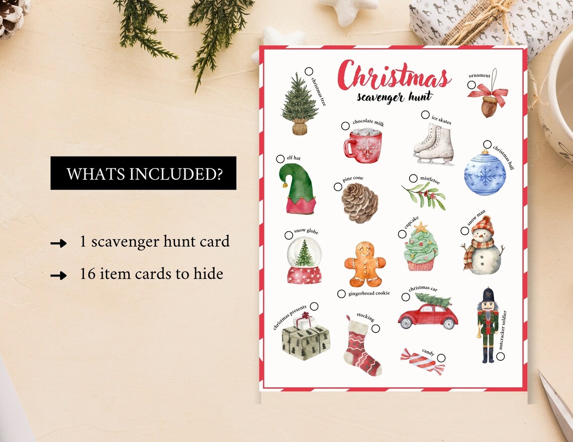 Christmas Scavenger Hunt - Printable Christmas Game for Children ...