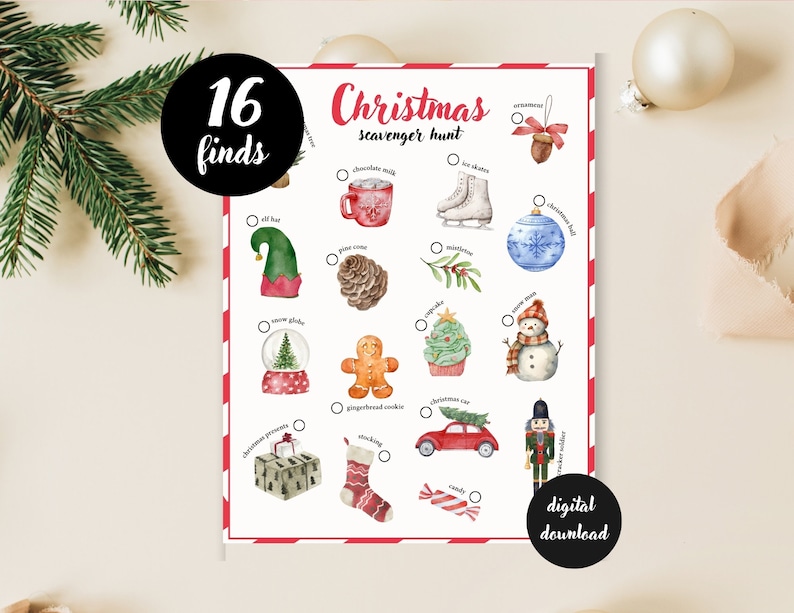 Christmas Scavenger Hunt - Printable Christmas Game for Children ...
