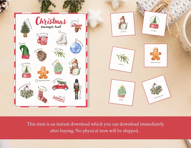 Christmas Scavenger Hunt - Printable Christmas Game for Children ...