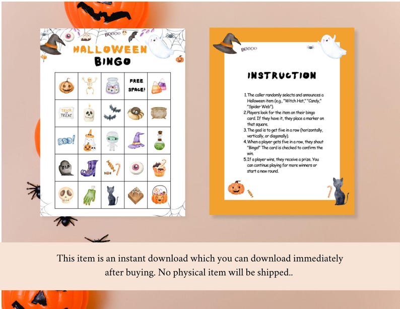 Halloween Bingo - 30 Printable Bingo Cards for Children - Holiday Card ...