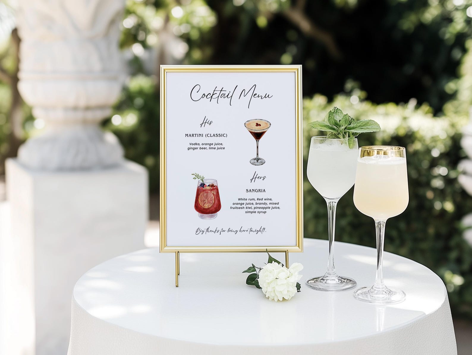 Signature Drinks Template - Wedding Cocktail Menu - 3 Sizes - Signature ...