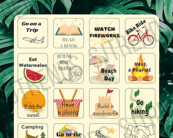 Printable Summer Bingo Bucket List - Etsy