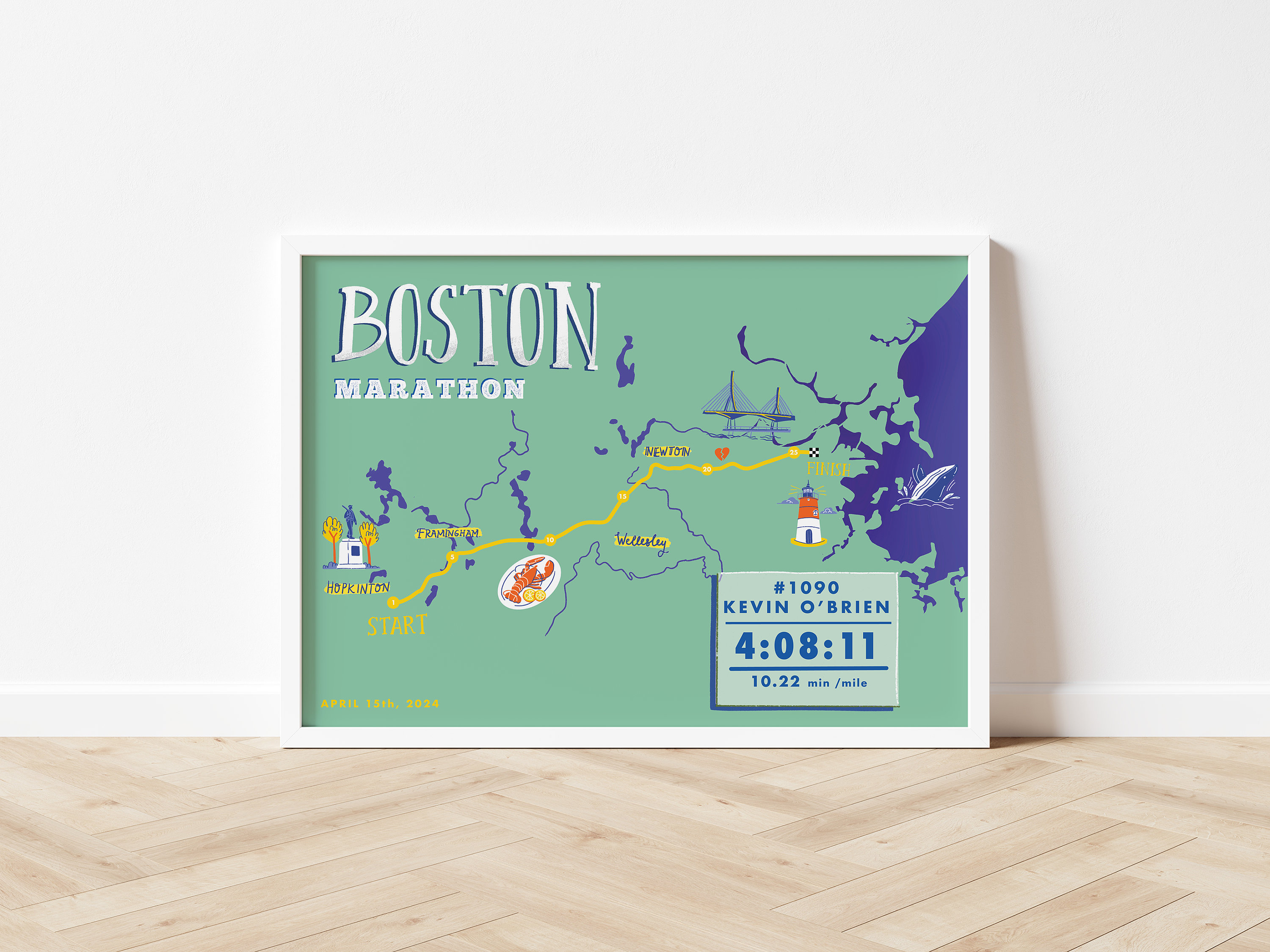 Boston | Custom Marathon Map - Etsy