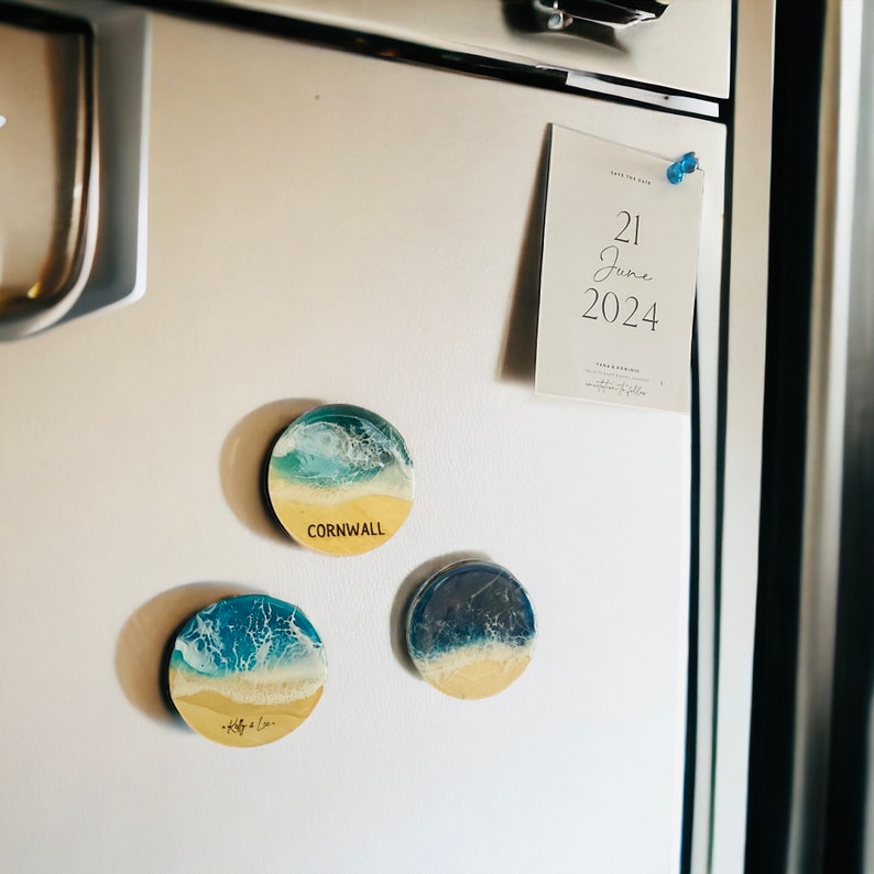 Personalized Ocean Resin Fridge Magnet, Custom Unique Sea Refrigerator ...