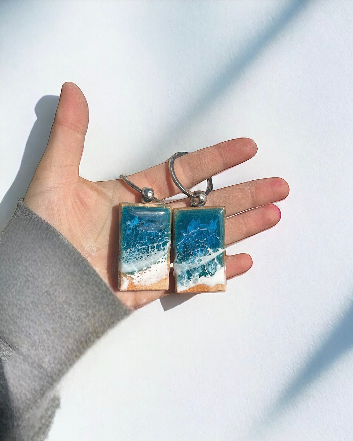 Personalized Ocean Keychain, Custom Resin Keyring, Unique Coastal ...