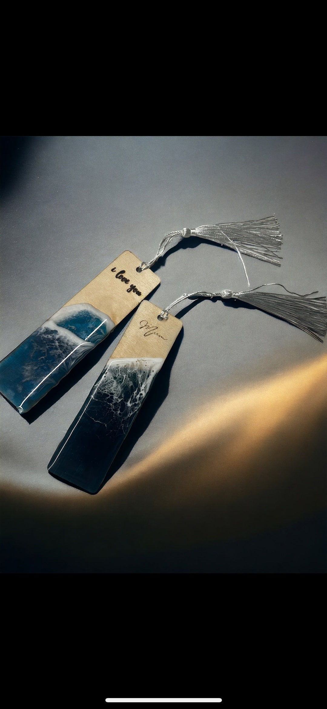 Personalized Resin Ocean Bookmark, Custom Coastal Gift, Ocean Beach ...