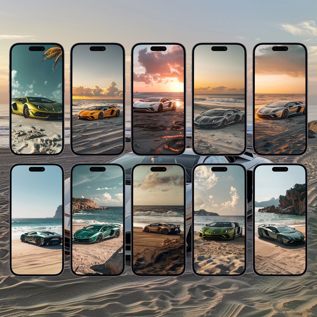 Cell Phone Wallpaper Car Set of 10 Lamborghini Aventador Aventador SVJ ...
