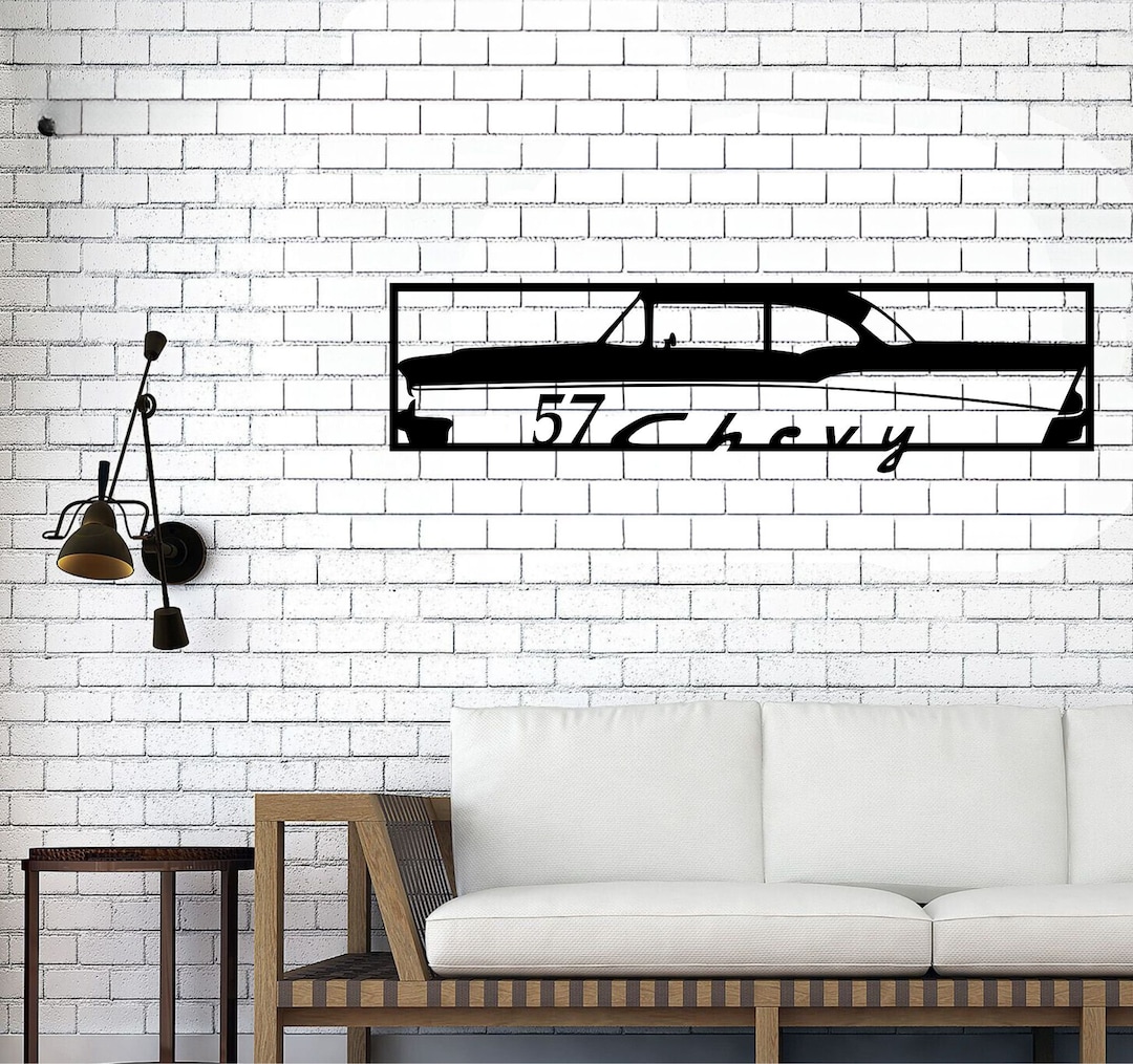 57 Chevy Metal Wall Art, Metal Car Sign ,garage Sign, 1957 Chevy Wall ...