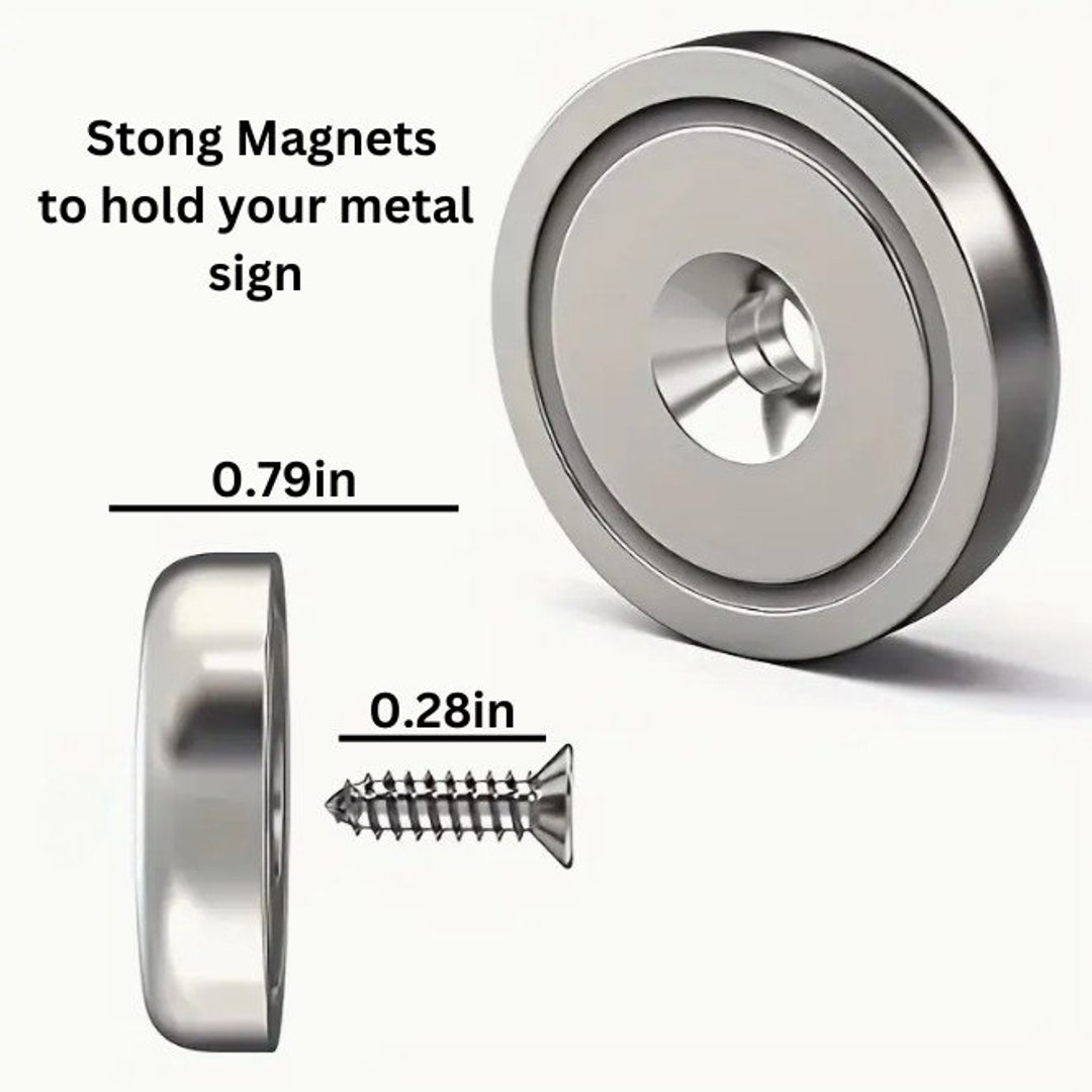 Magnetic Hanging Kit for Metal Wall Art, Includes 2 Round Magnets and 2 ...