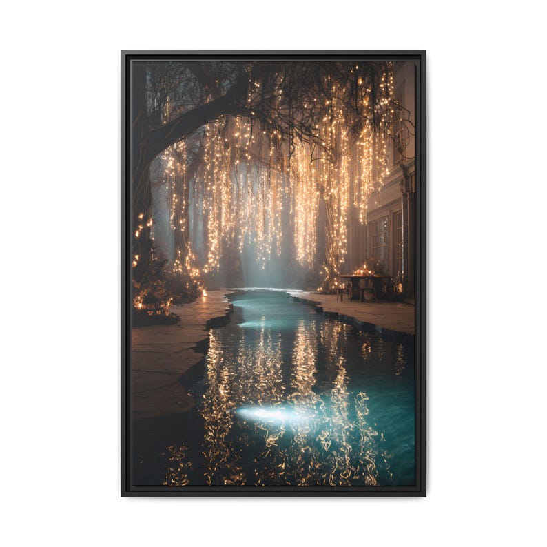 Mystical Weeping Willow Tree Art Print With Glowing Fairy Lights - Etsy