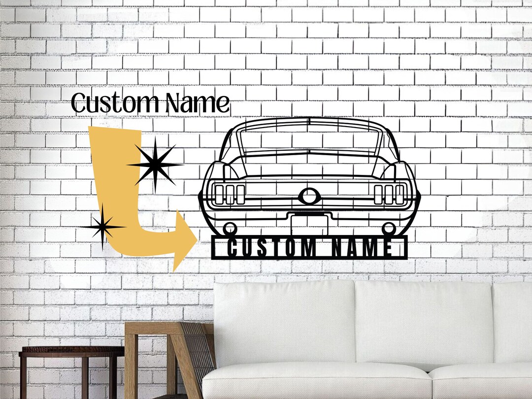 1967 Mustang Metal Wall Art, Mustang Decor, Personalized Mustang Garage ...