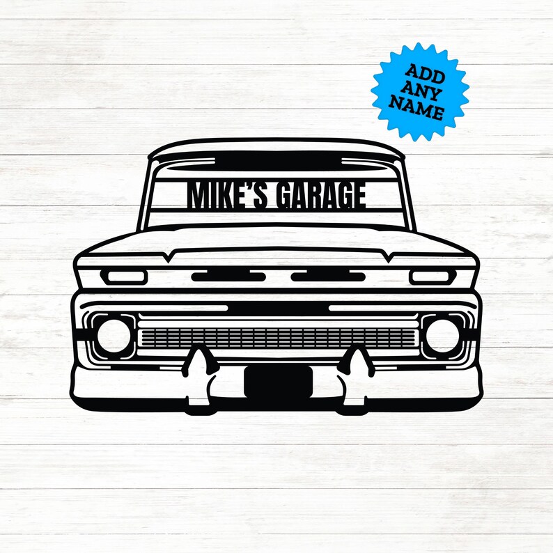 1966 Chevy C10 Truck Sign, Custom Die-cut Metal Signs, Personalized ...