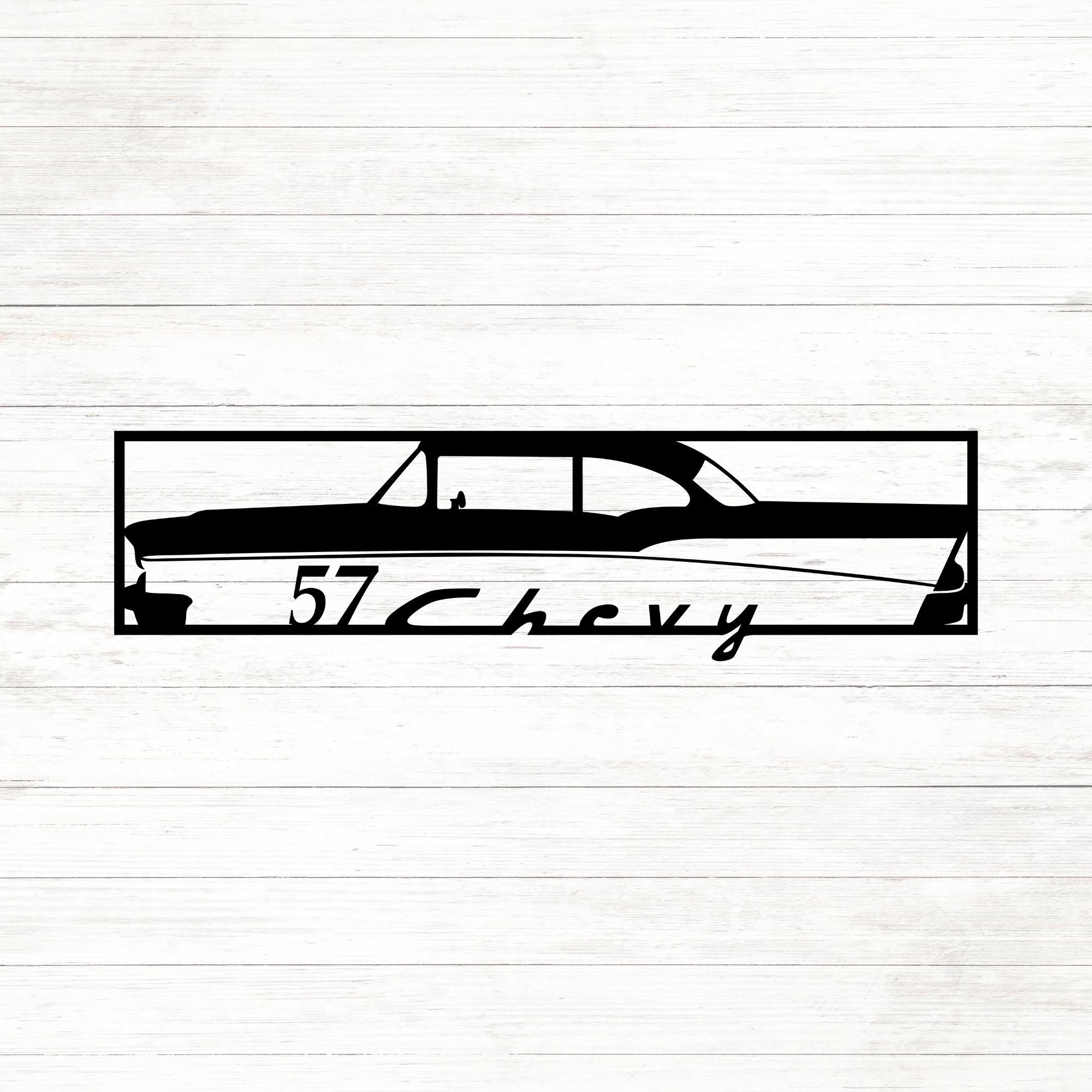 57 Chevy Metal Wall Art, Metal Car Sign ,garage Sign, 1957 Chevy Wall ...
