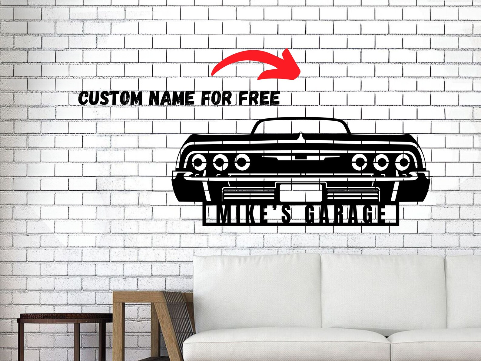 1964 Impala Metal Wall Art, Automotive Wall Art, Impala Wall Art, Gift ...