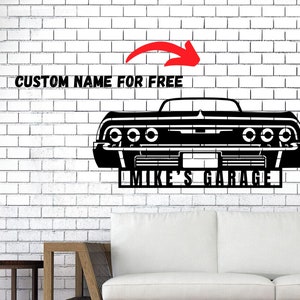 1964 Impala Metal Wall Art, Automotive Wall Art, Impala Wall Art, Gift ...