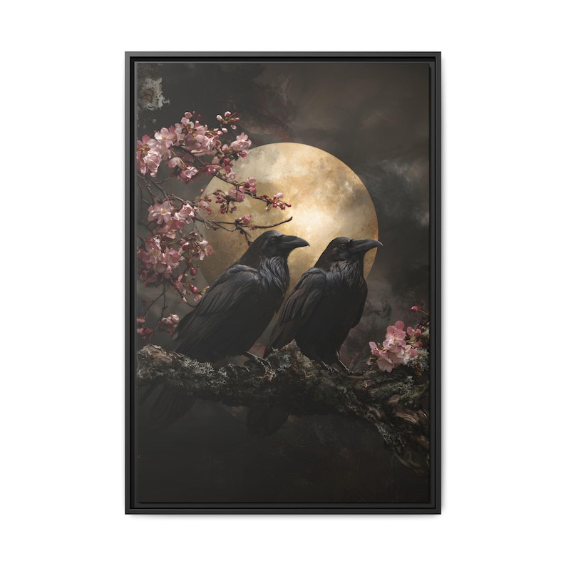 Raven Couple Wall Art Print, Gothic Romantic Crow, Dark Forest Decor - Etsy
