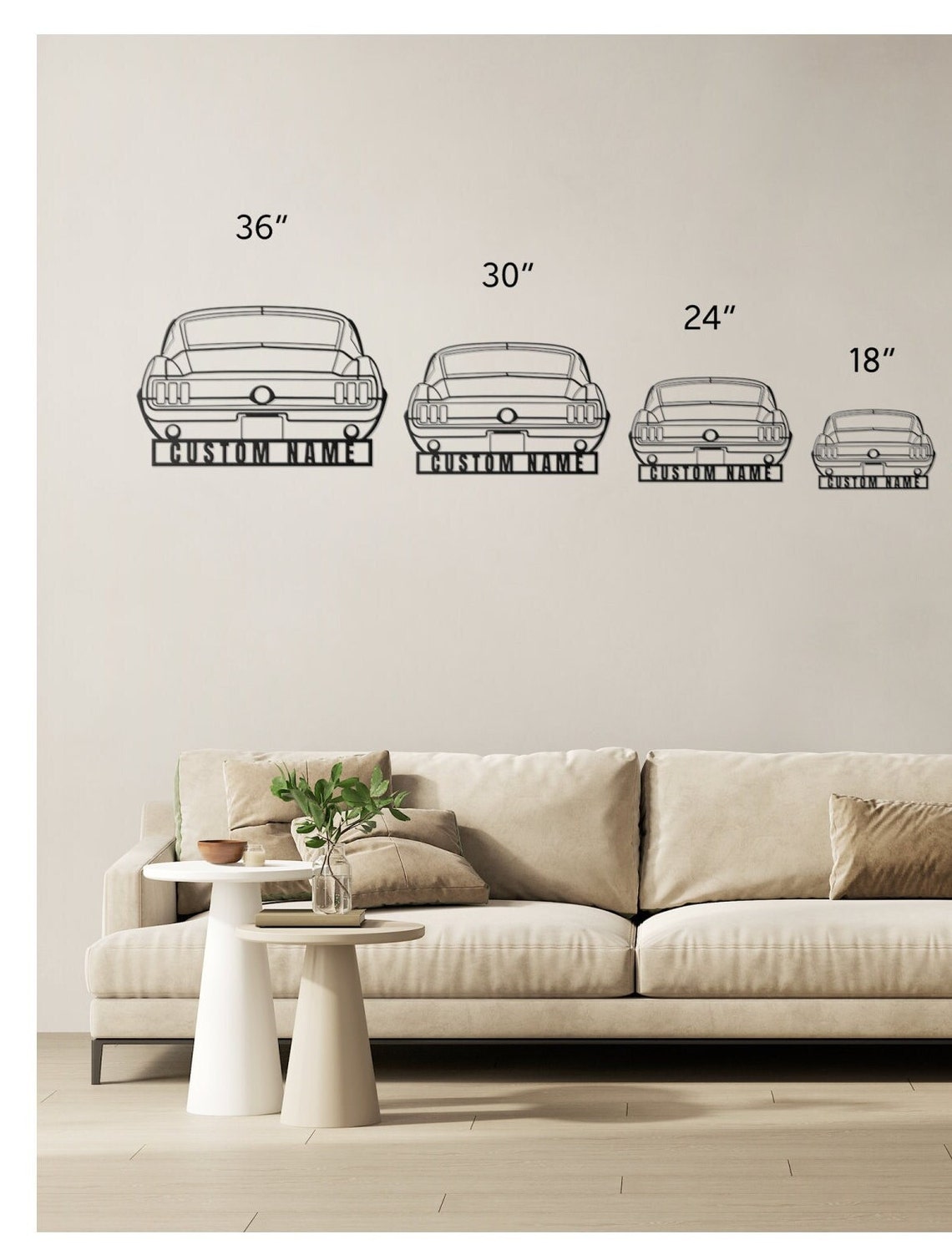 1967 Mustang Metal Wall Art, Mustang Decor, Personalized Mustang Garage ...