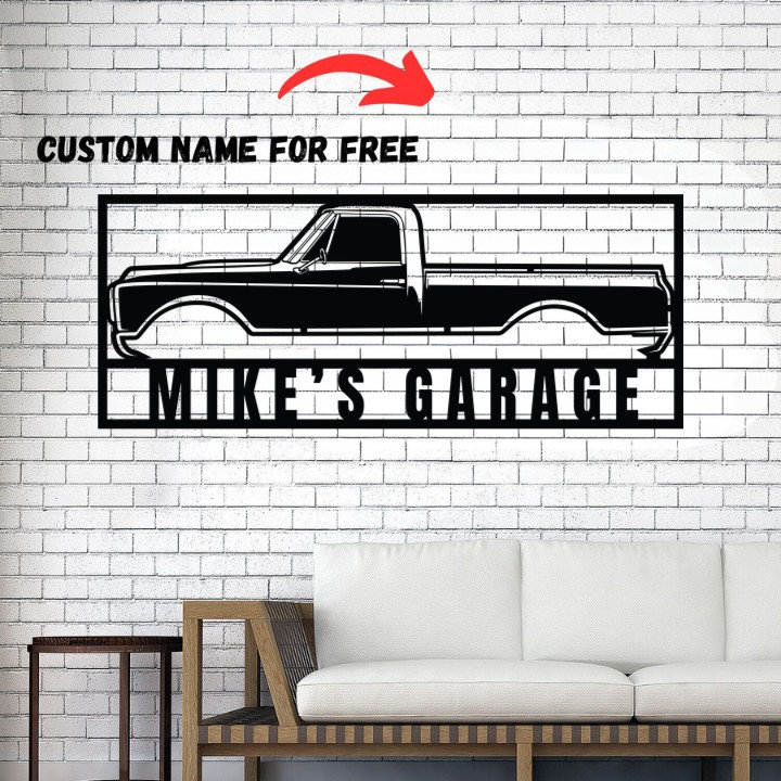 1969 Chevy C10 Truck Metal Wall Art, Personalized C10 Truck Wall Art ...