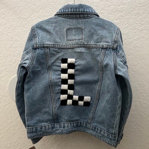 Checkered Embroidered Jacket - Etsy