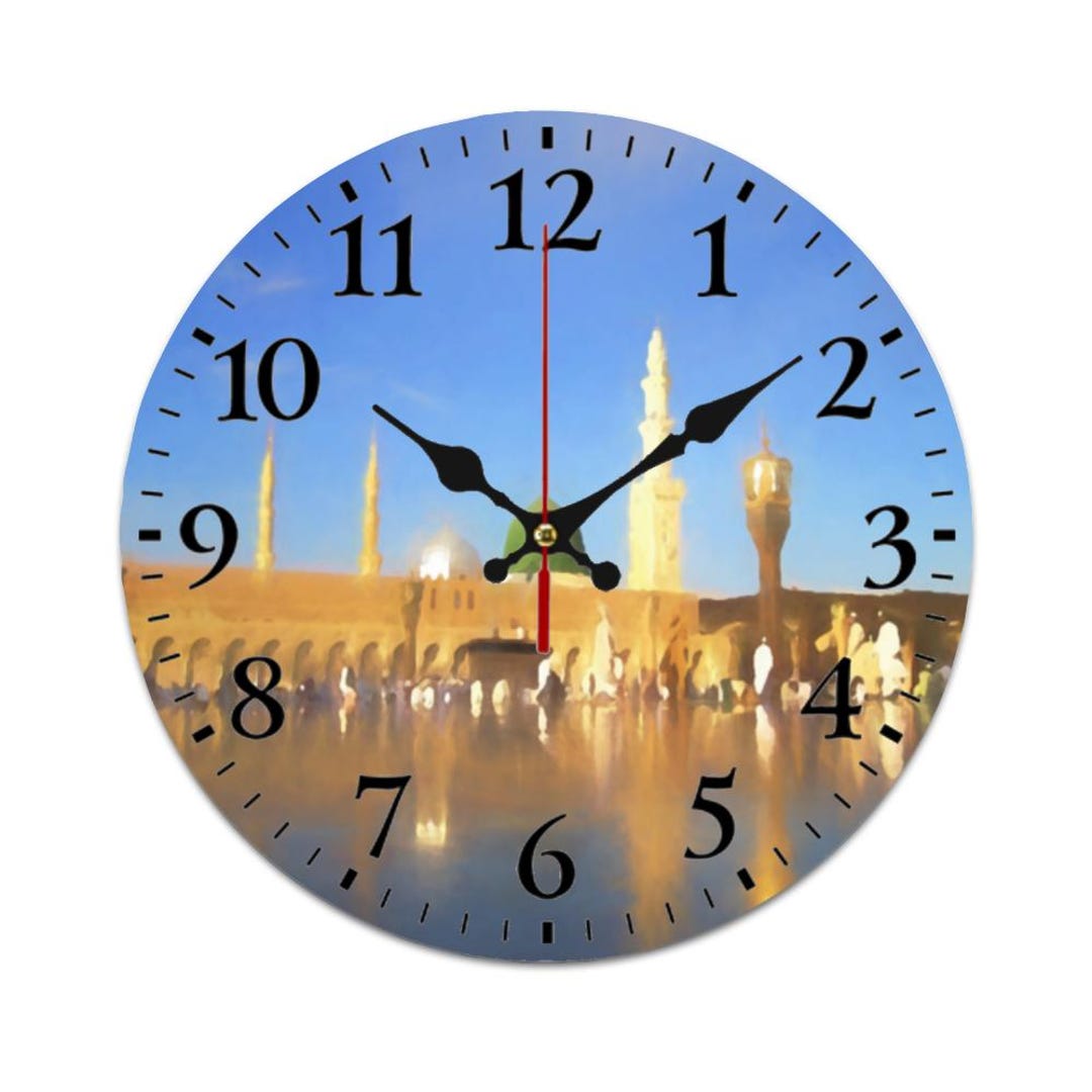 Masjid An-nabawi Wall Clock, Islamic Wall Art, Muslim Home Decor ...