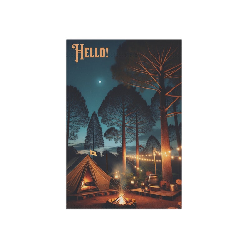 Yard Sign, Hello, Camping, Camping Flag, Garden Flag, Yard Flag, Tent ...