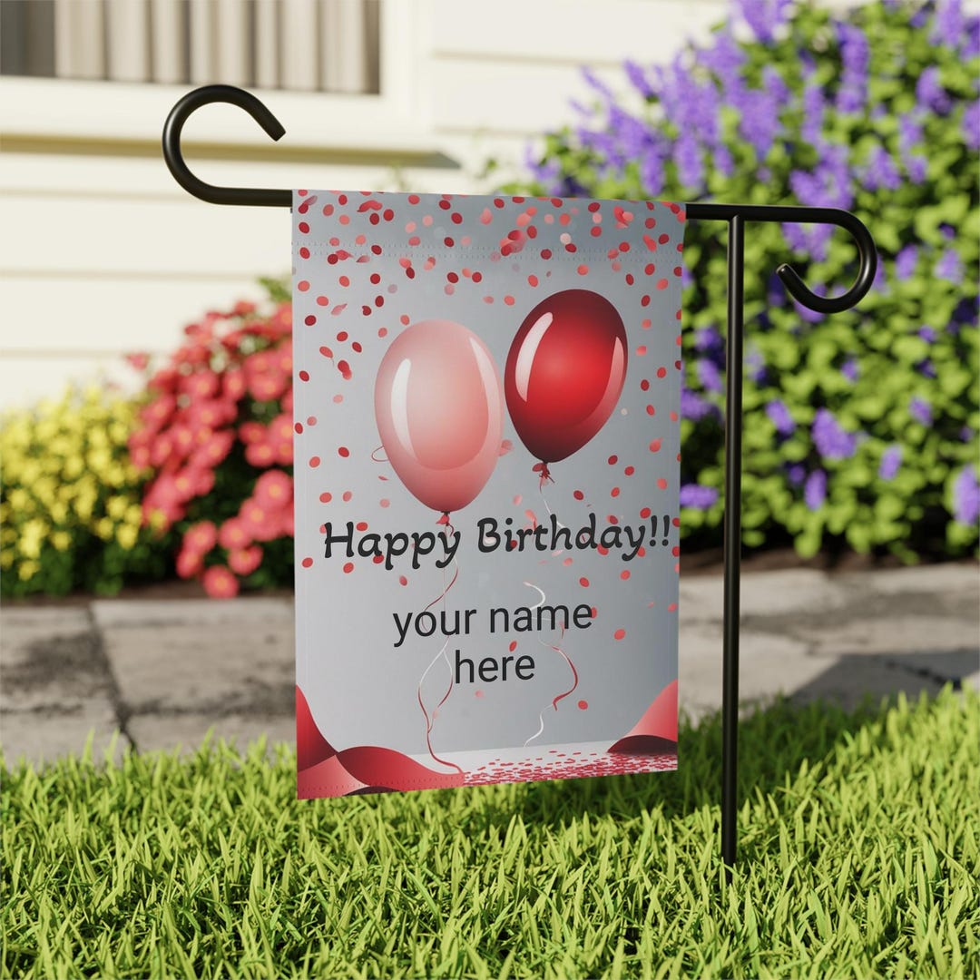 Personalized Birthday Flag , Outdoor Decor, Customized Party Sign ...