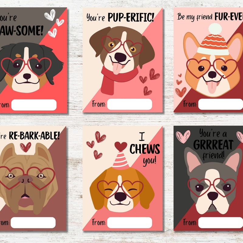 Dog Valentine Card - Etsy
