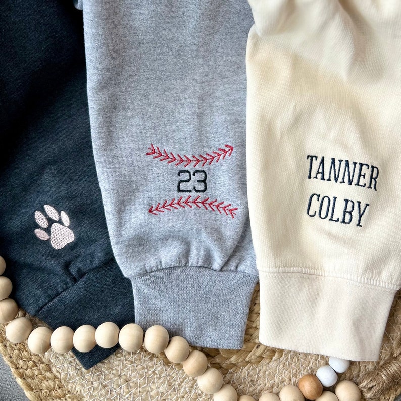 Sleeve Add On, Personalized Sleeve Embroidery, Embroidered Sleeve ...