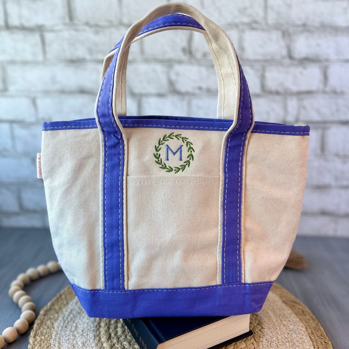 Handy Open Top Tote, Small Tote, Embroidered Tote Bag, Personalized ...
