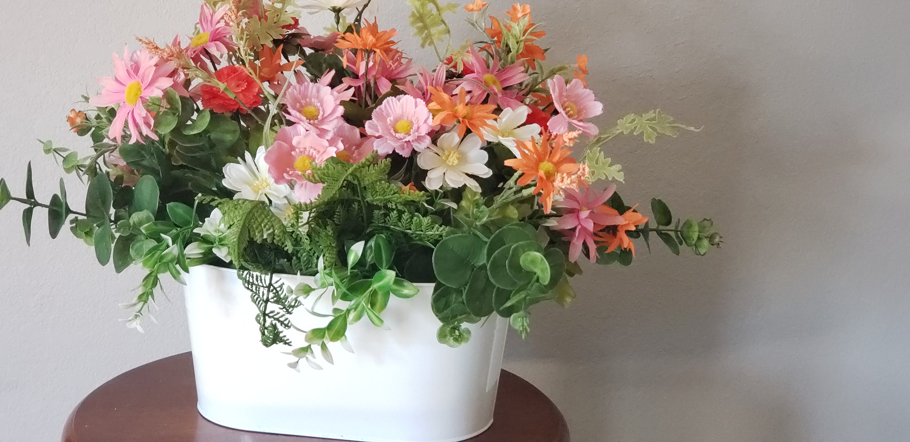 Wildflower Farmhouse Rustic Spring Floral Arrangement is Pink and ...