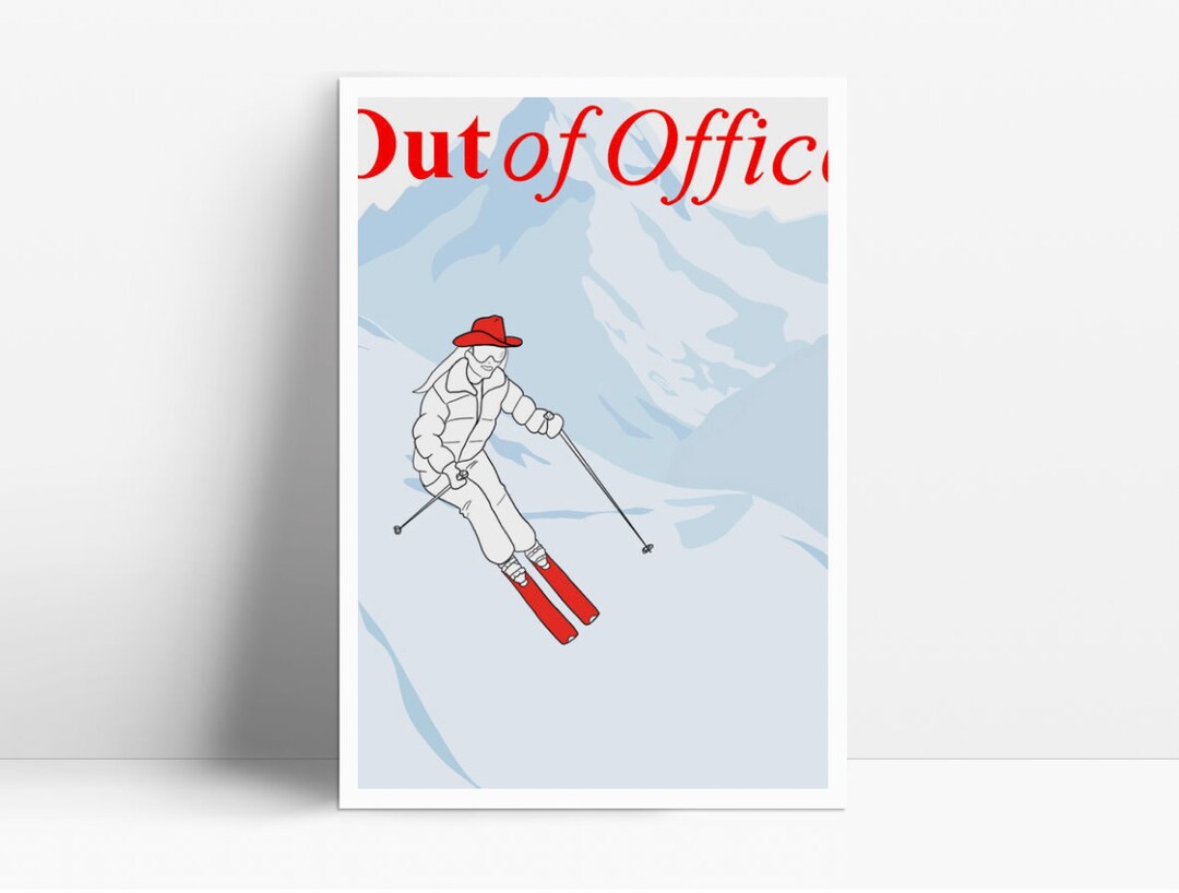 Retro Ski Poster Dorm Ski Print Downhill Ski Poster Skiing Wall Art ...