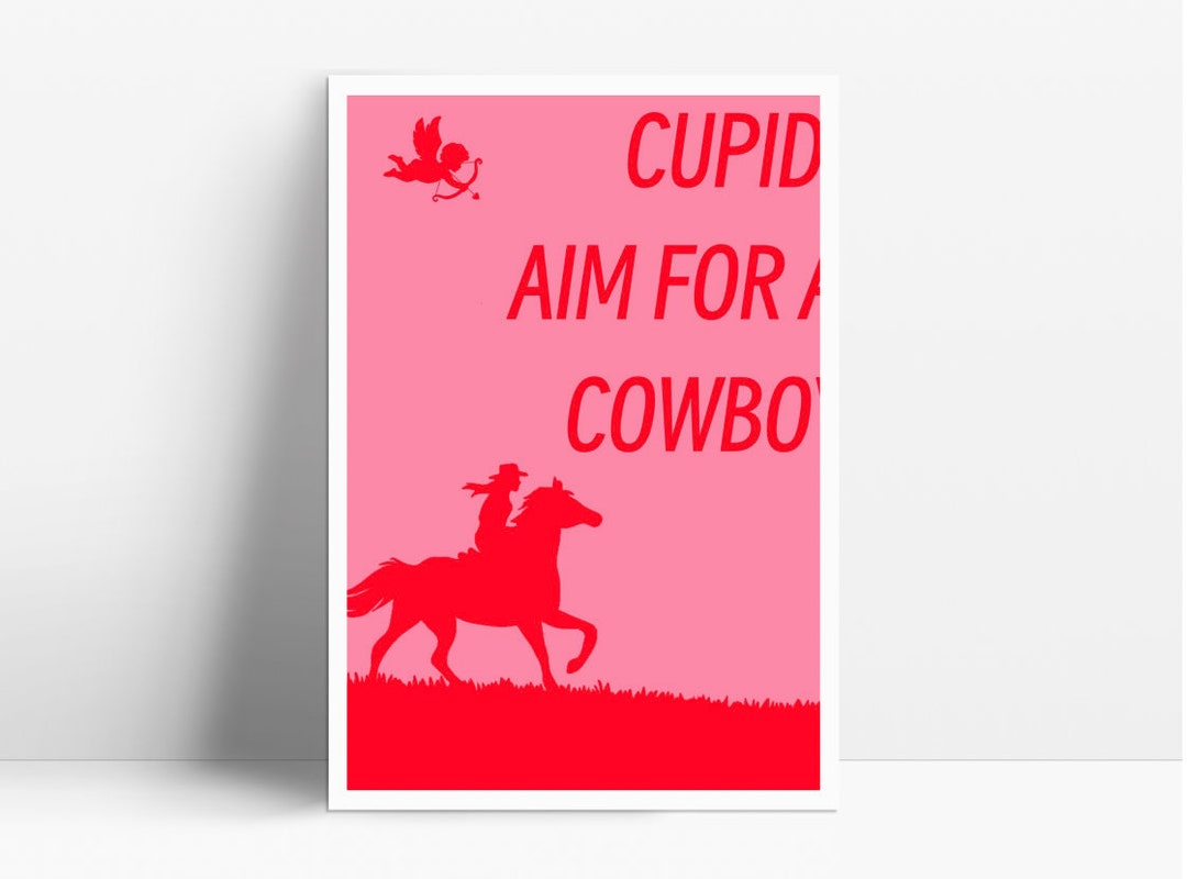 Western Poster Cowgirl Pink Howdy Valentine Print Trendy Valentine's ...