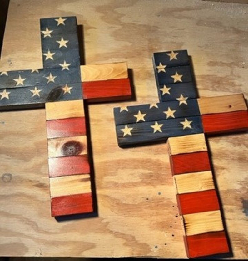 American Flag Cross - Etsy