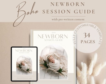 Newborn Session Guide for Canva, Photography Session Template, Canva ...