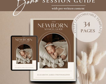 Newborn Session Guide for Canva, Photography Session Template, Canva ...