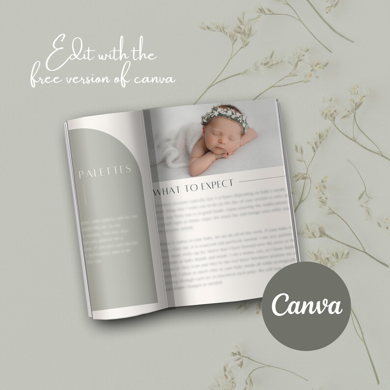 Newborn Session Guide for Canva, Photography Session Template, Canva ...