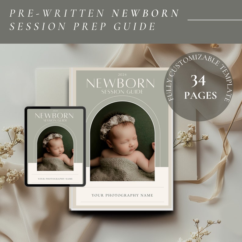Newborn Session Guide for Canva, Photography Session Template, Canva ...