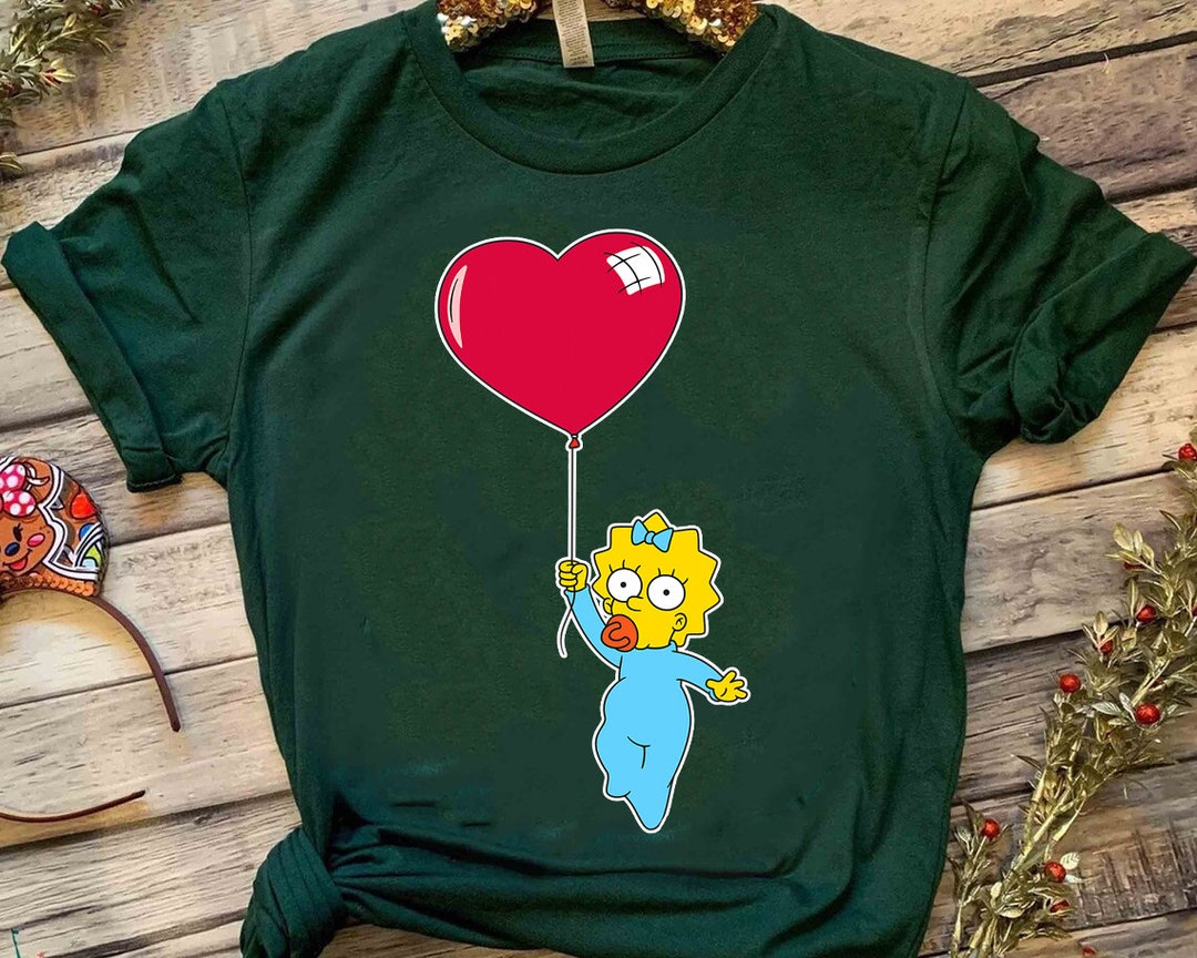 The Simpsons Maggie Heart Balloon Comfort Colors Shirt, Maggie Simpson ...
