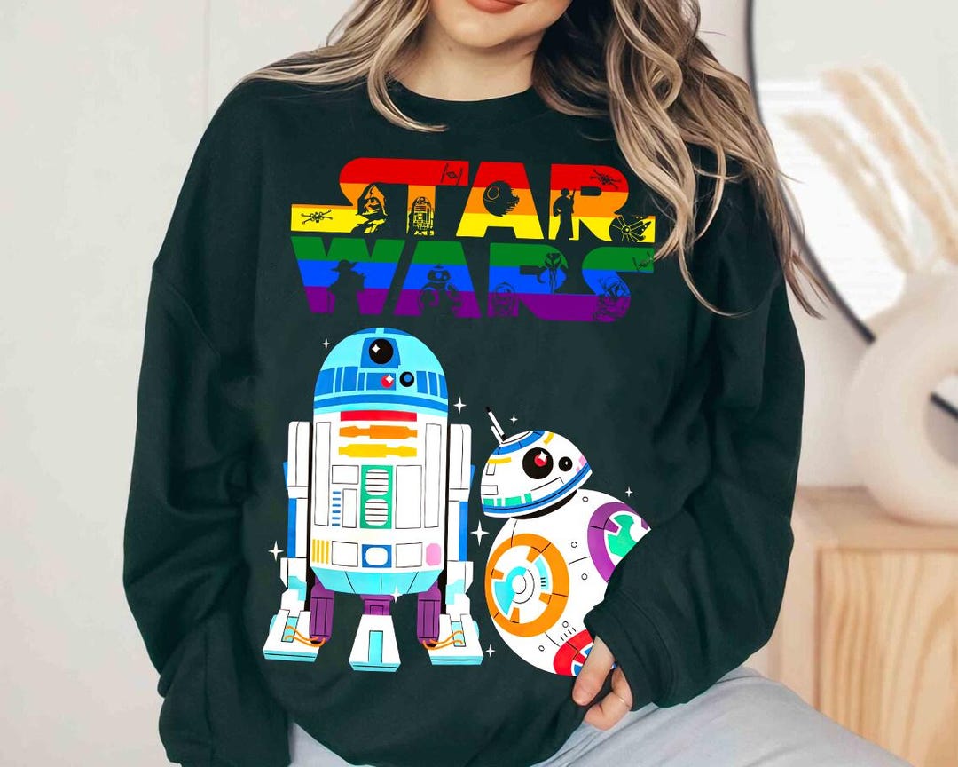 Star Wars Droids R2-D2 BB-8 Rainbow Pride Comfort Colors T-shirt, Star Wars Logo Rainbow Tee ...
