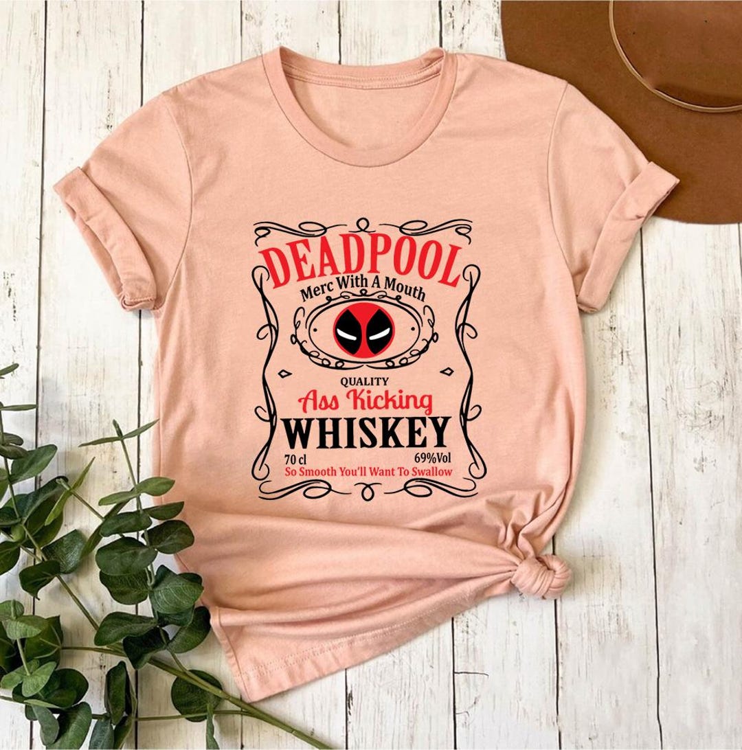 Deadpool Ass Kicking Whiskey Funny Marvel Comic Avengers Comfort Colors ...