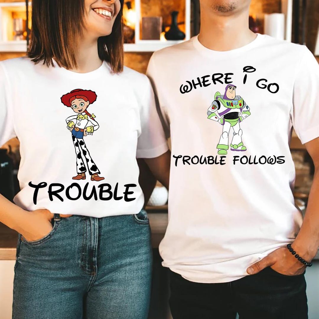 Disney Pixar Toy Story Buzz Lightyear and Jessie Couple Matching Shirt ...